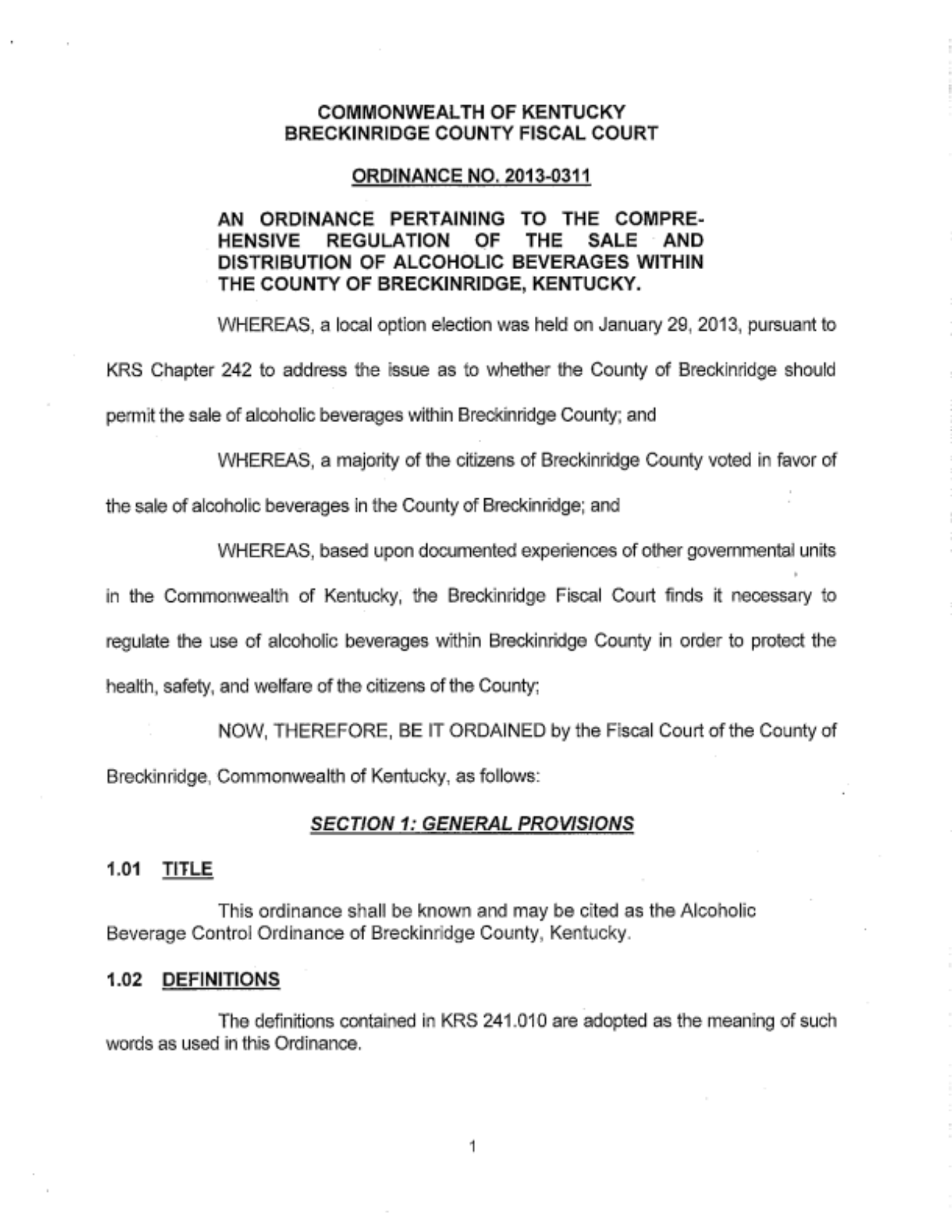 Ordinances – Breckinridge County Government